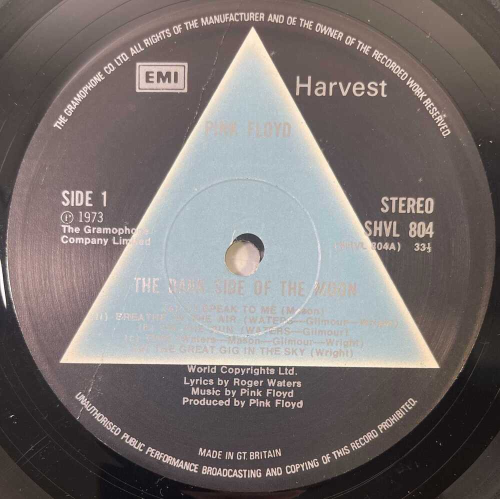 PINK FLOYD - THE DARK SIDE OF THE MOON LP (UK SOLID BLUE TRIANGLE ...