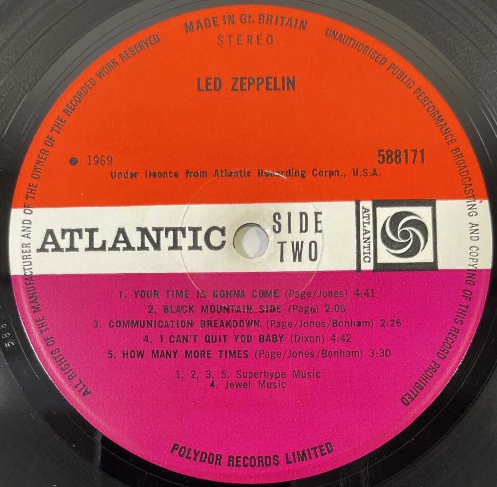 LED ZEPPELIN - LED ZEPPELIN LP (1ST UK PRESSING - TURQUOISE/UNCORRECTED ...